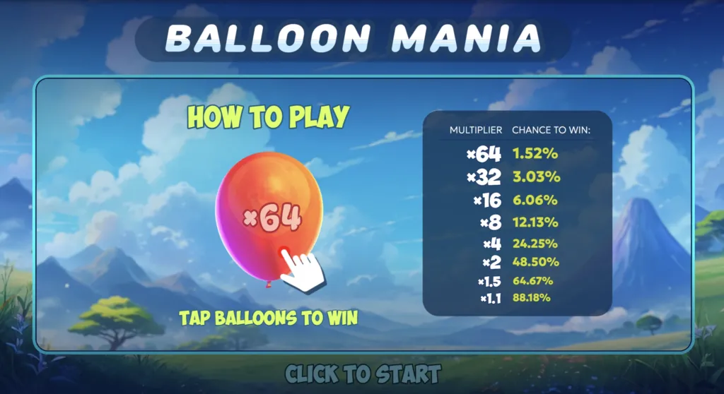 Balloon Mania Game Demo | 97% RTP & €256,000 Max Win
