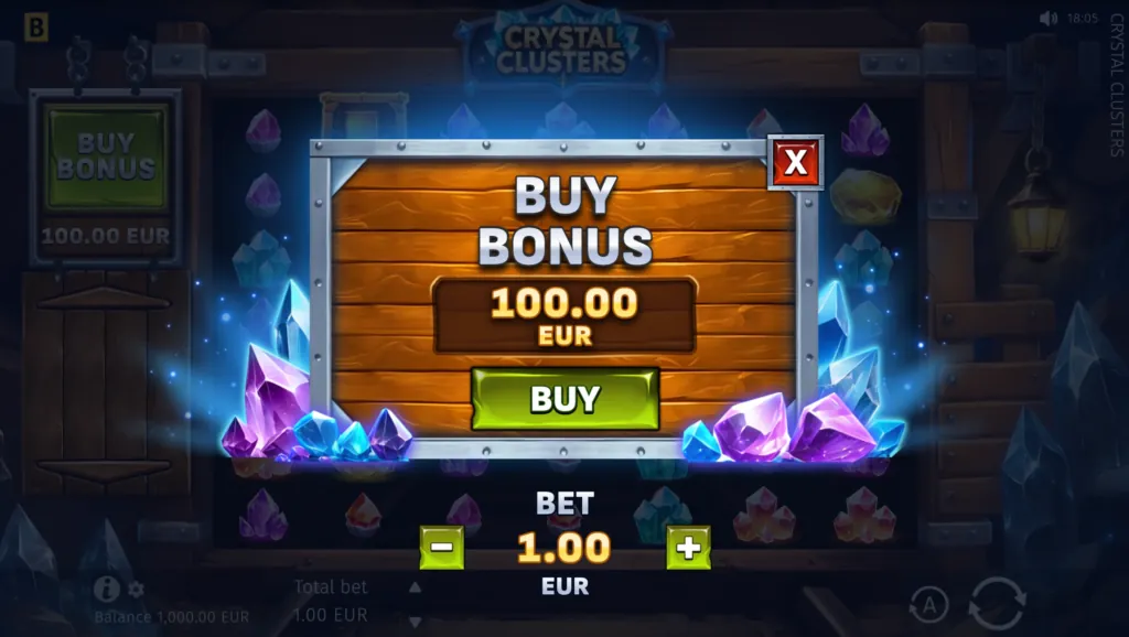 Crystal Clusters Slot Demo | Very High Volatility, 96.5% RTP